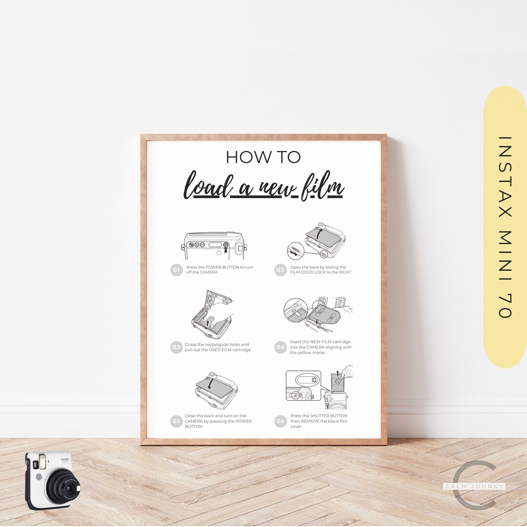 Instax Mini 70 Camera How to Load A New Film Instruction Sign - Etsy