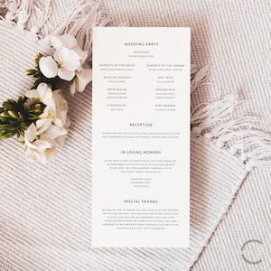 Church Program Wedding, Editable Wedding Program and Timeline Template ...