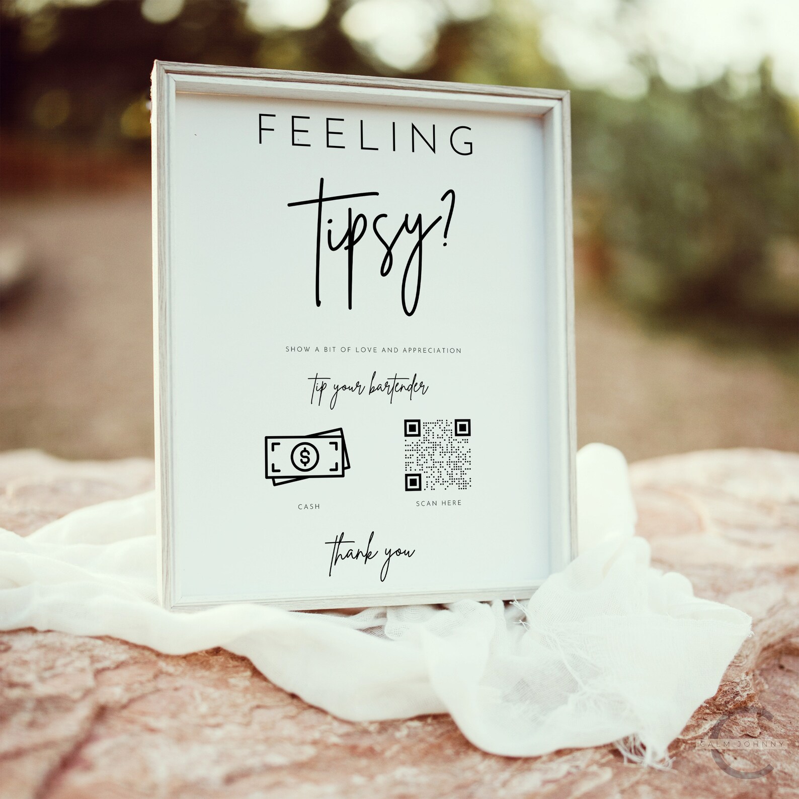 Tip Your Bartender Sign Template, Editable Feeling Tipsy Sign, Modern ...