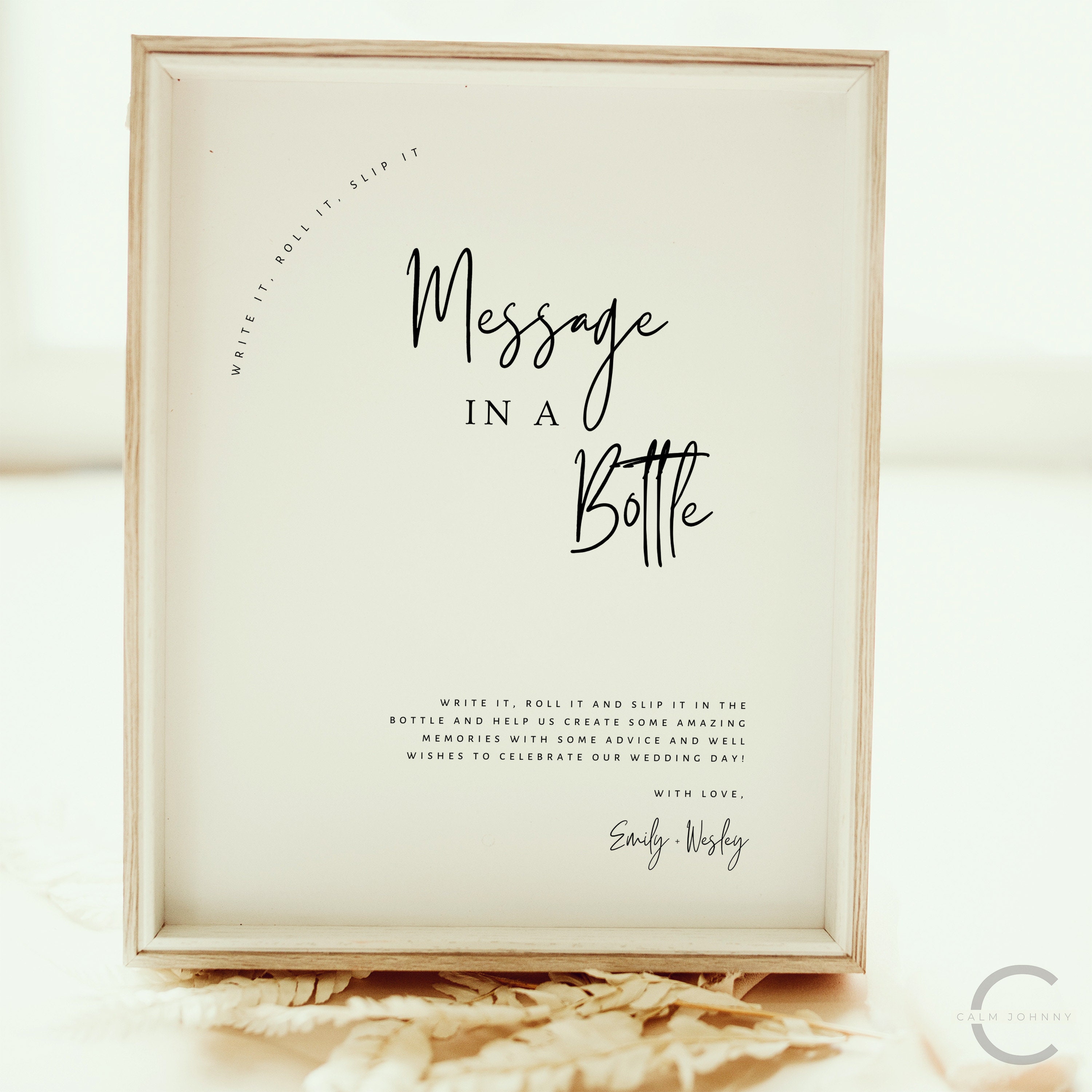 Message in A Bottle Sign Template, Editable Wedding Advice Sign ...