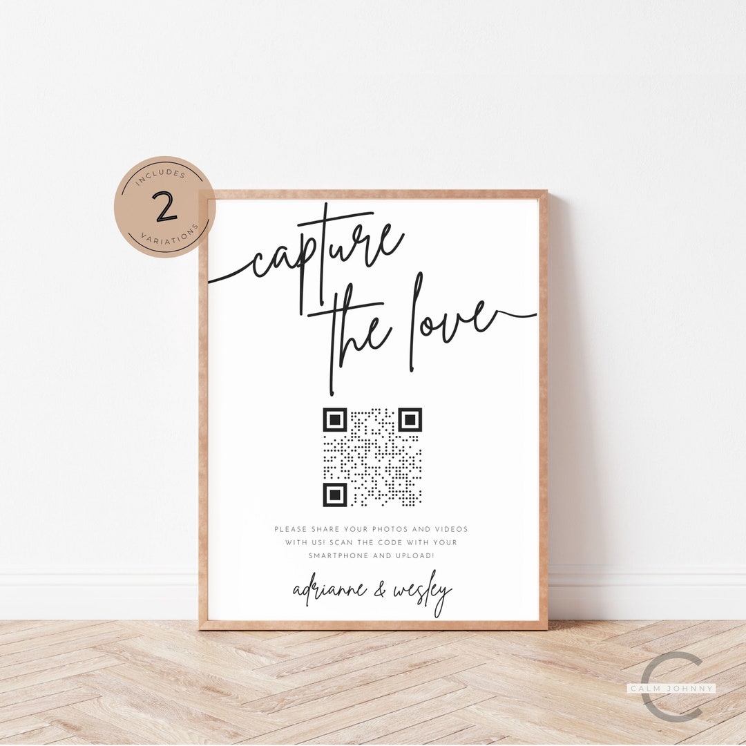 Capture the Love QR Code Sign, Editable Share the Love QR Code Sign ...