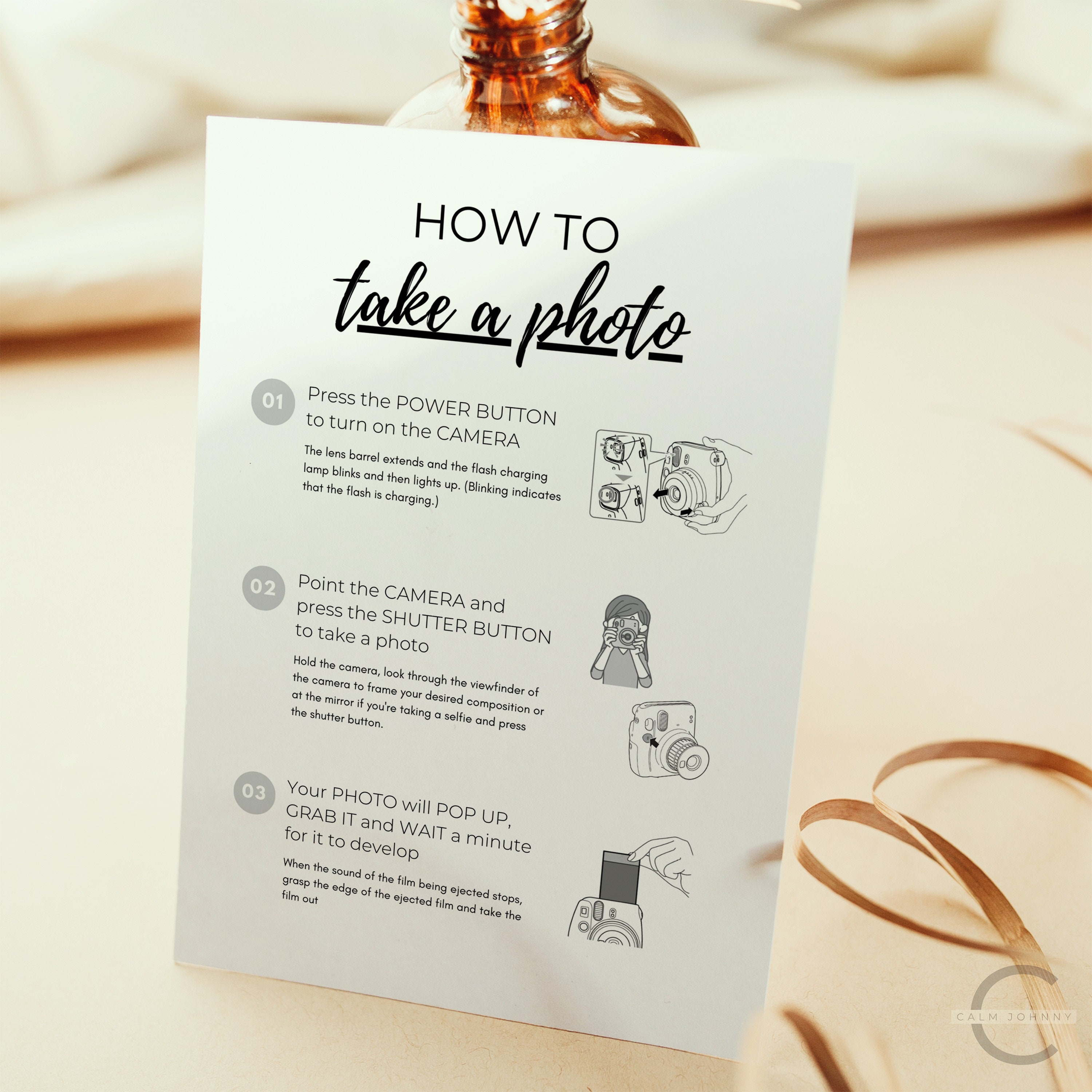 Instax Mini 9 Camera How to Take A Photo Instruction Sign - Etsy