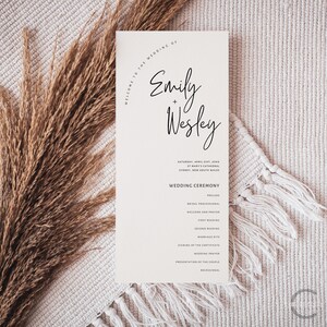 Church Program Wedding, Editable Wedding Program and Timeline Template ...