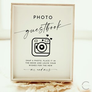 Photo Guest Book Sign With Instax Square SQ1 Instructions Sign ...