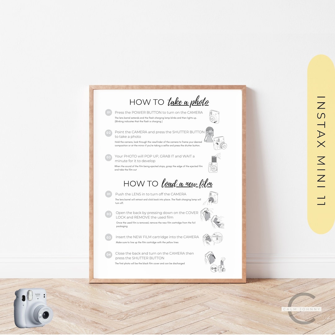 Instax Mini 11 Instant Camera All-in-one Instructions Sign, Instax Mini ...