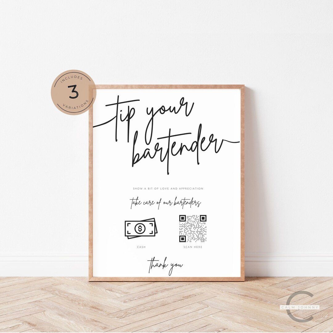 Tip Your Bartender Sign Template, Editable Feeling Tipsy Sign, Modern ...
