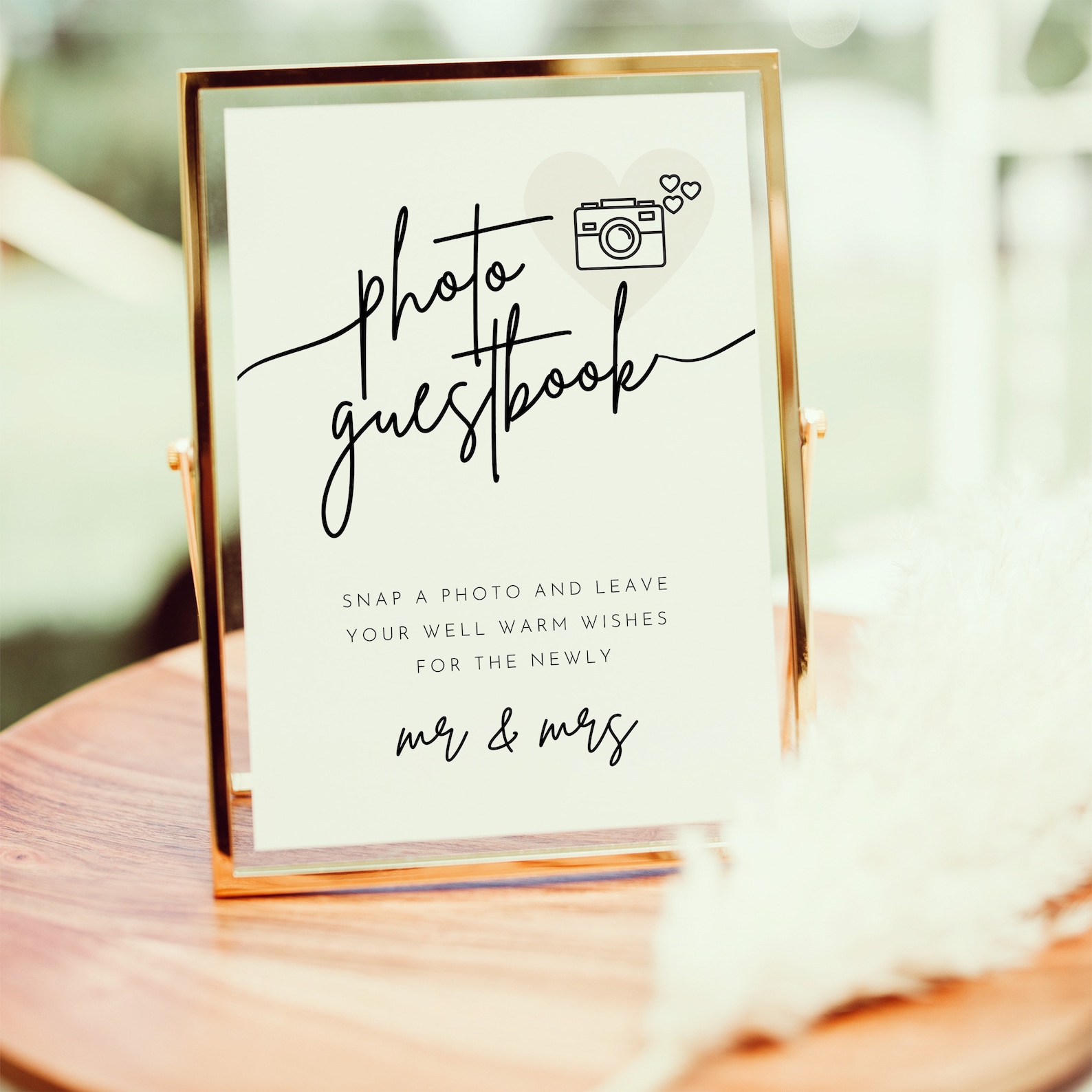 Modern Photo Guest Book Sign Template Editable Minimalist - Etsy