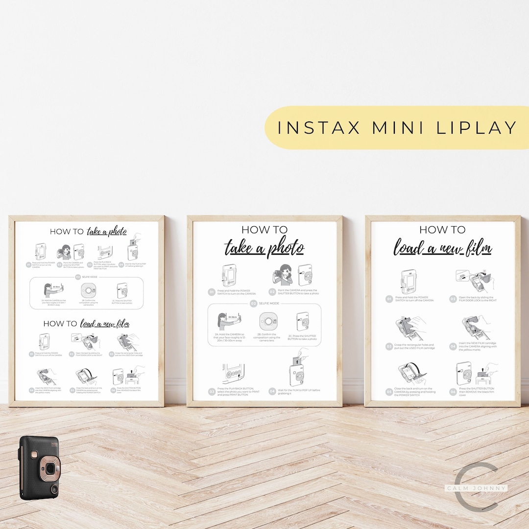 Instax Mini Liplay With Selfie Instructions Sign, Instax Mini Liplay ...