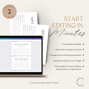 Wedding Advice Card Bundle, Editable Advice and Wishes Card for the ...