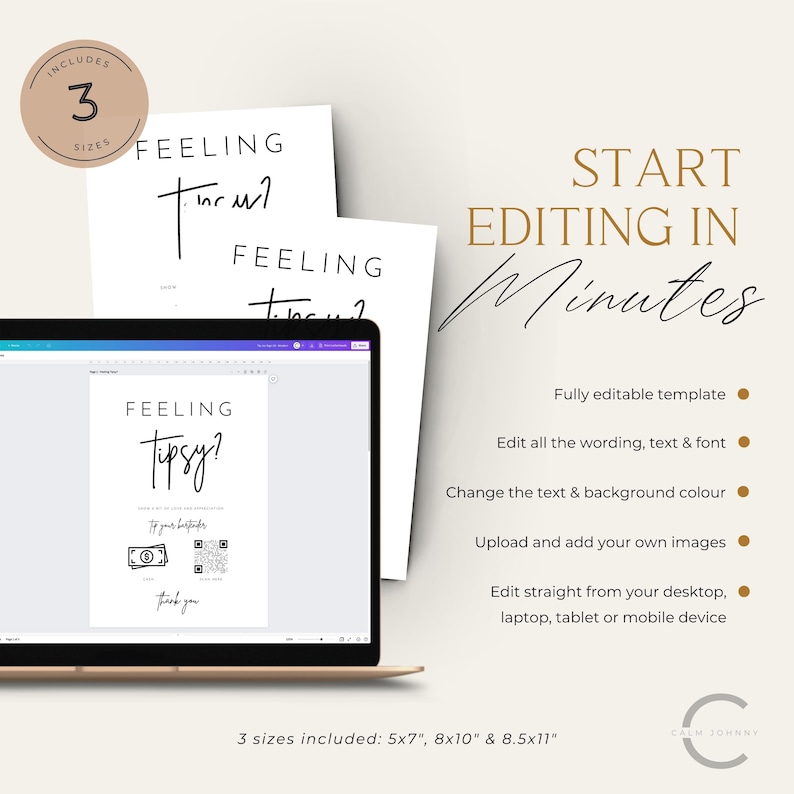 Feeling Tipsy Sign Template Editable These Tips Don't Lie - Etsy
