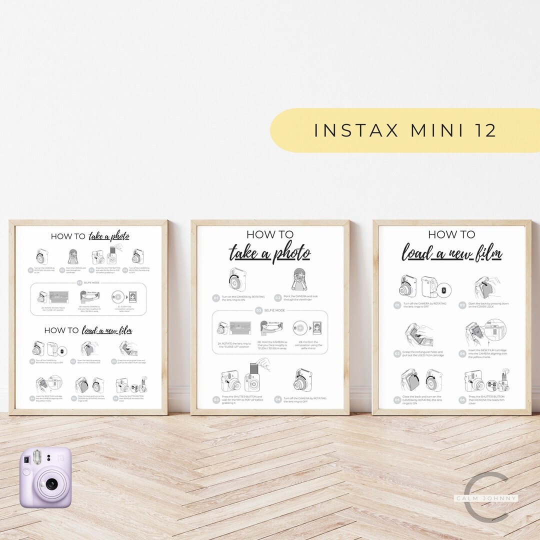 Instax Mini 12 With Selfie Instructions Sign, Instax Mini 12 ...