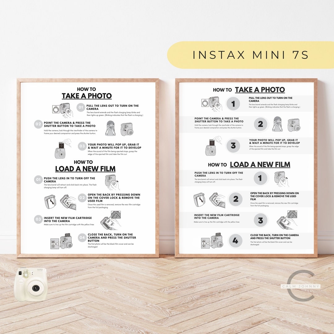 Instax Mini 7S Instant Camera All-in-one Instructions Sign, Instax Mini ...