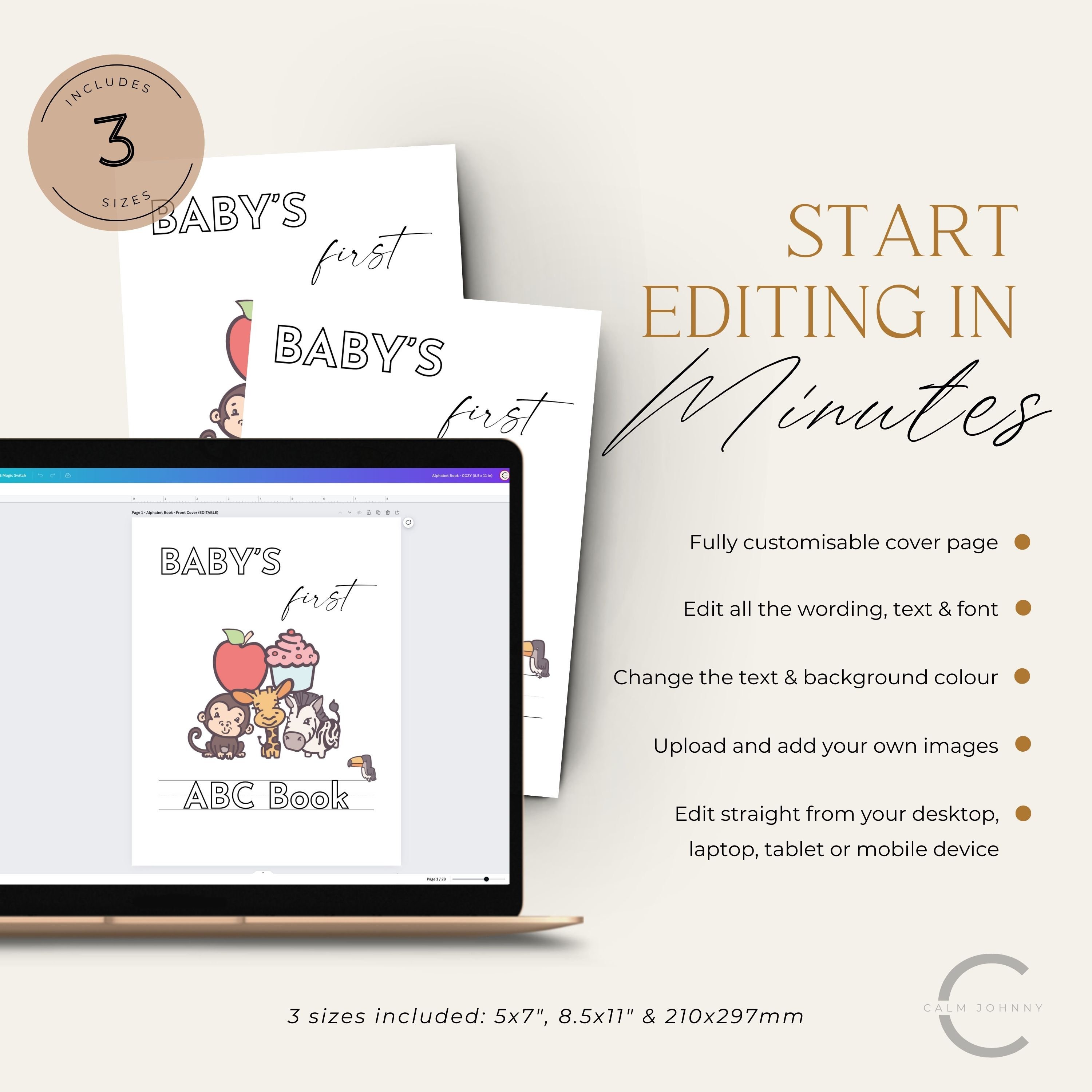 Baby ABC and 123 Coloring Book Bundle, Printable Baby's First ABC & 123 ...