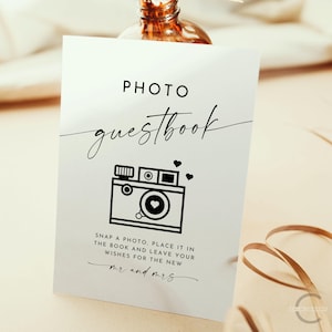 Photo Guestbook Sign, Editable Polaroid Guest Book Sign, Printable ...