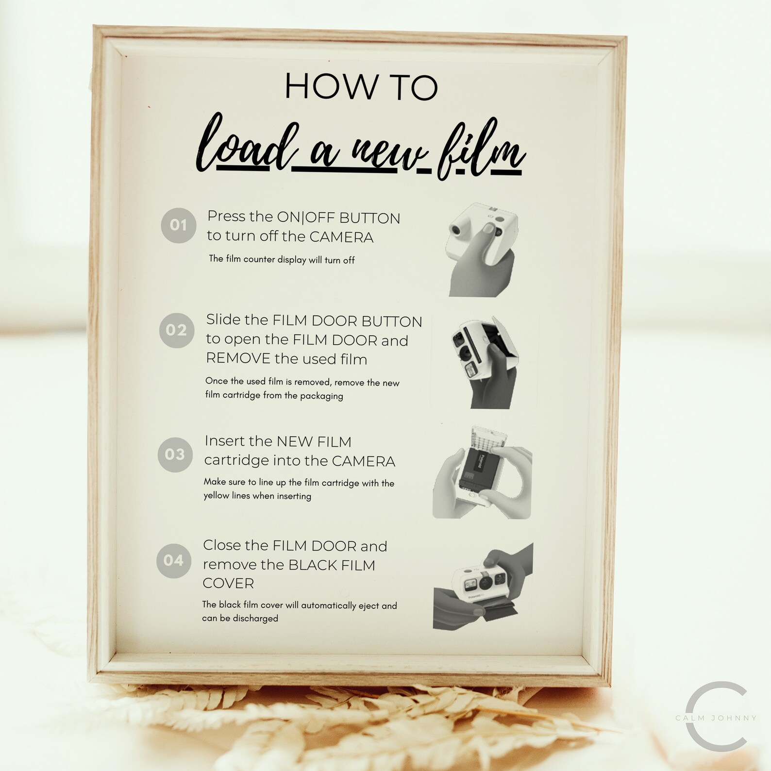 Polaroid Go Camera How to Load A New Film Instruction Sign, Editable ...