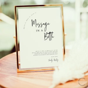 Message in A Bottle Sign Template, Editable Wedding Advice Sign ...