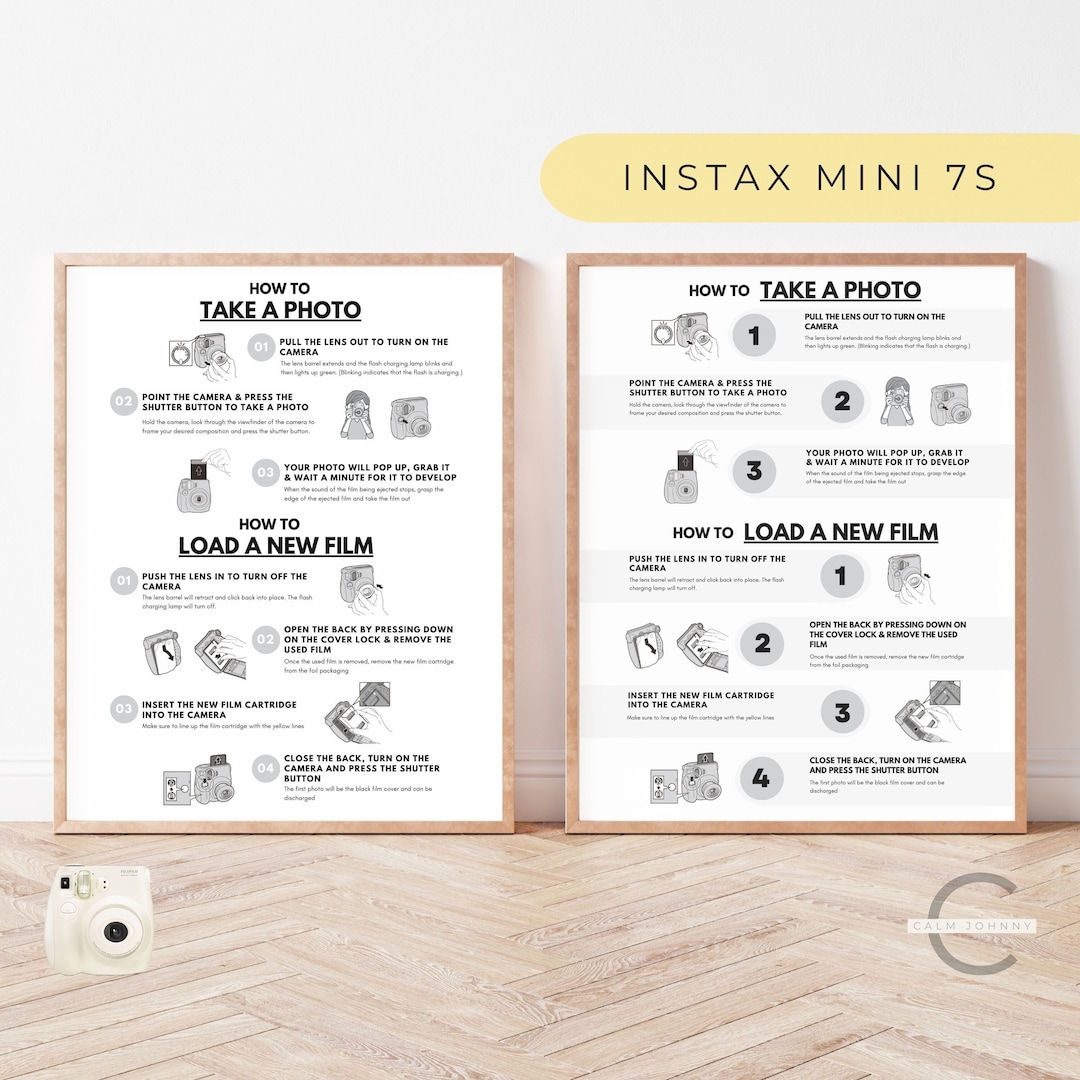 Instax Mini 7S Instant Camera All-in-one Instructions Sign, Instax Mini ...