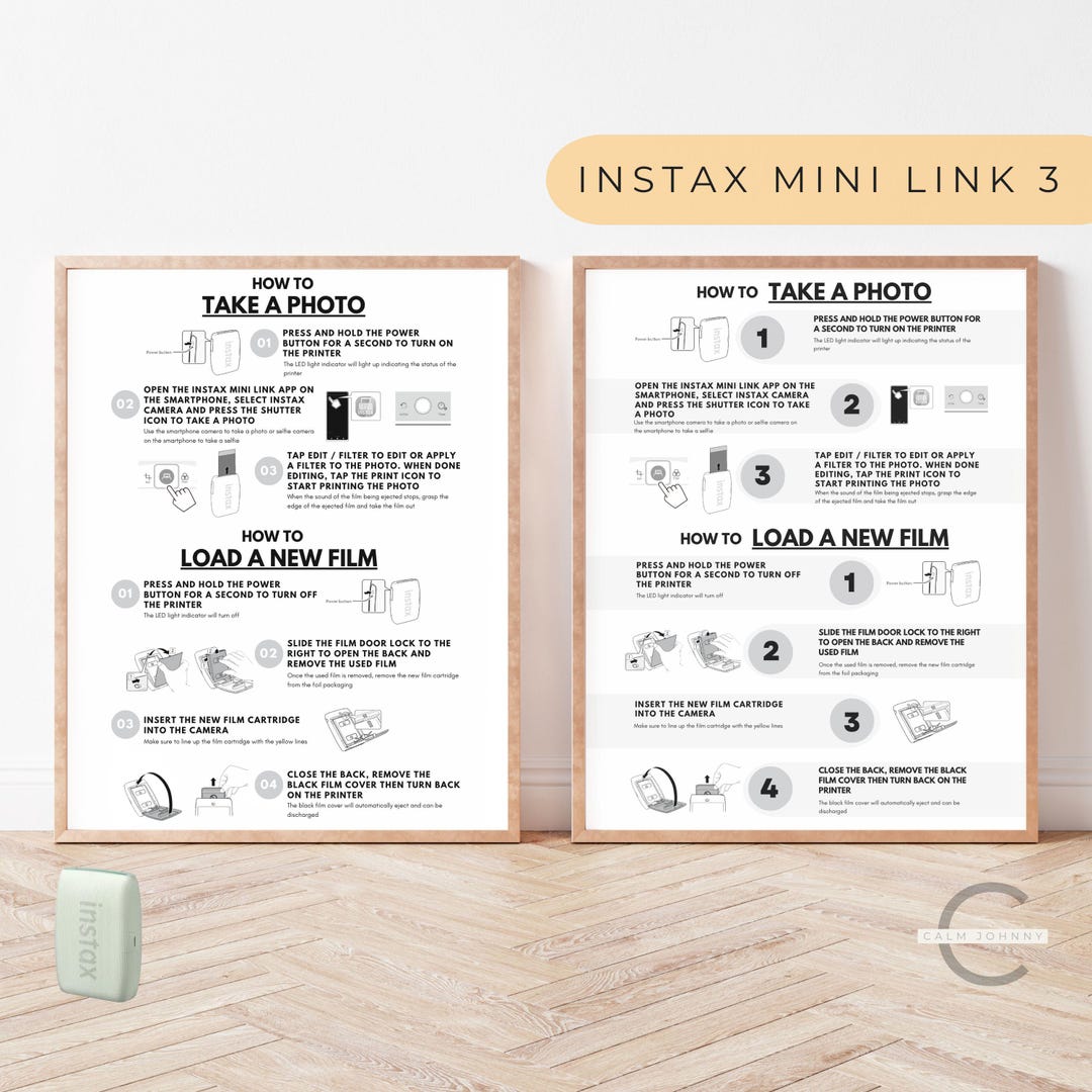 Instax Mini Link 3 Printer All-in-one Instructions Sign, Instax Mini ...