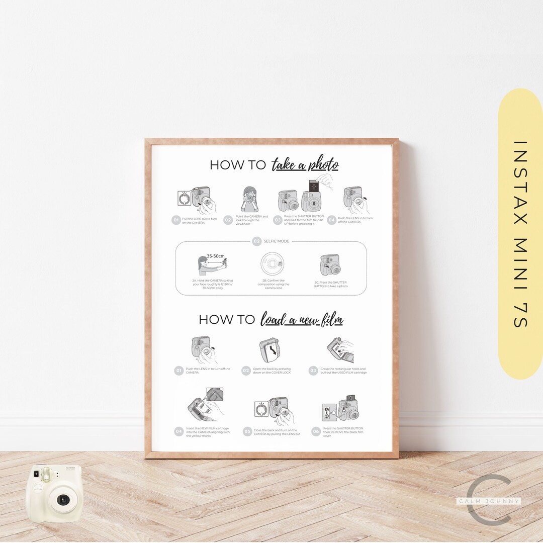 Instax Mini 7S Instant Camera All-in-one With Selfie Instructions Sign ...