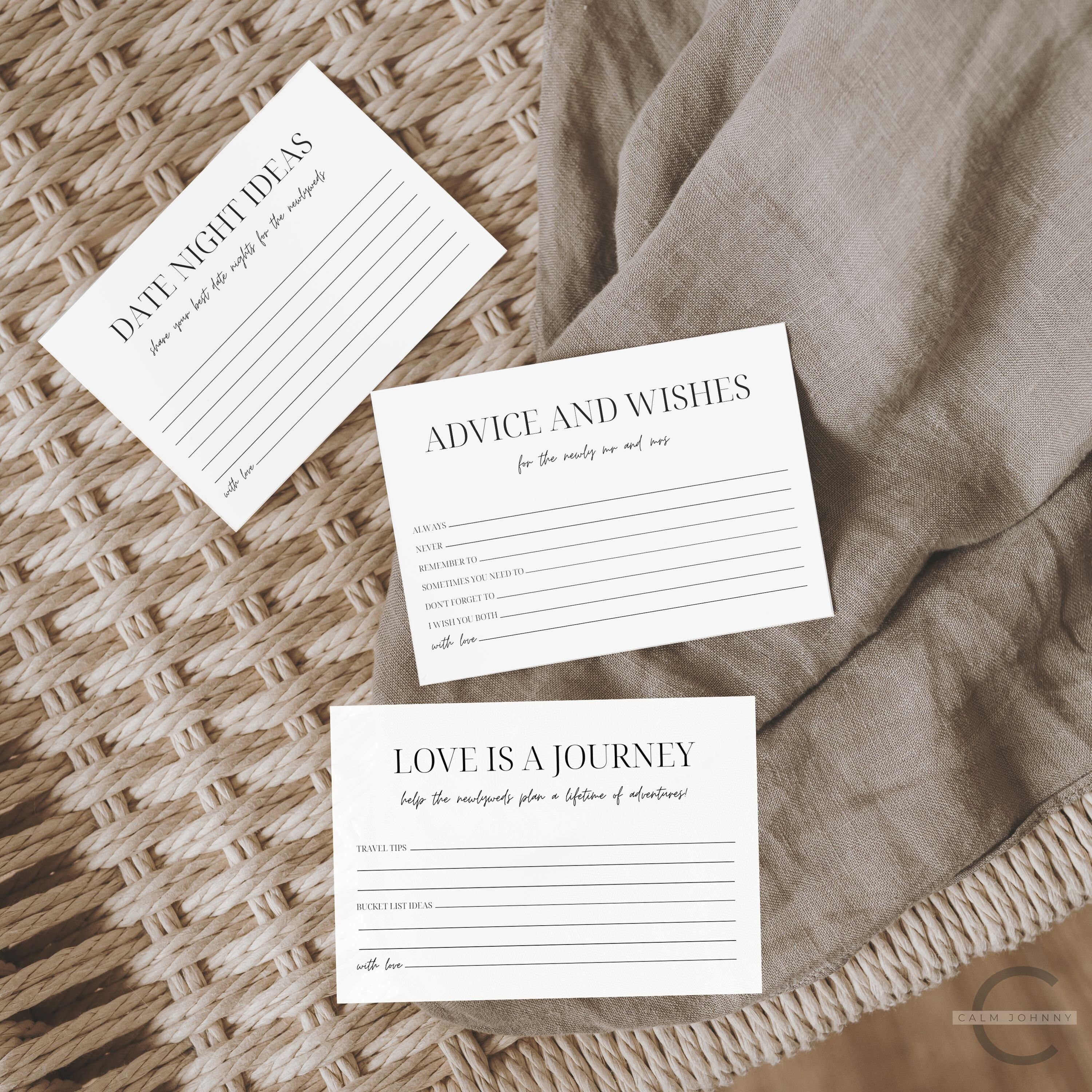 Wedding Advice Card Bundle Editable Advice and Wishes Card - Etsy