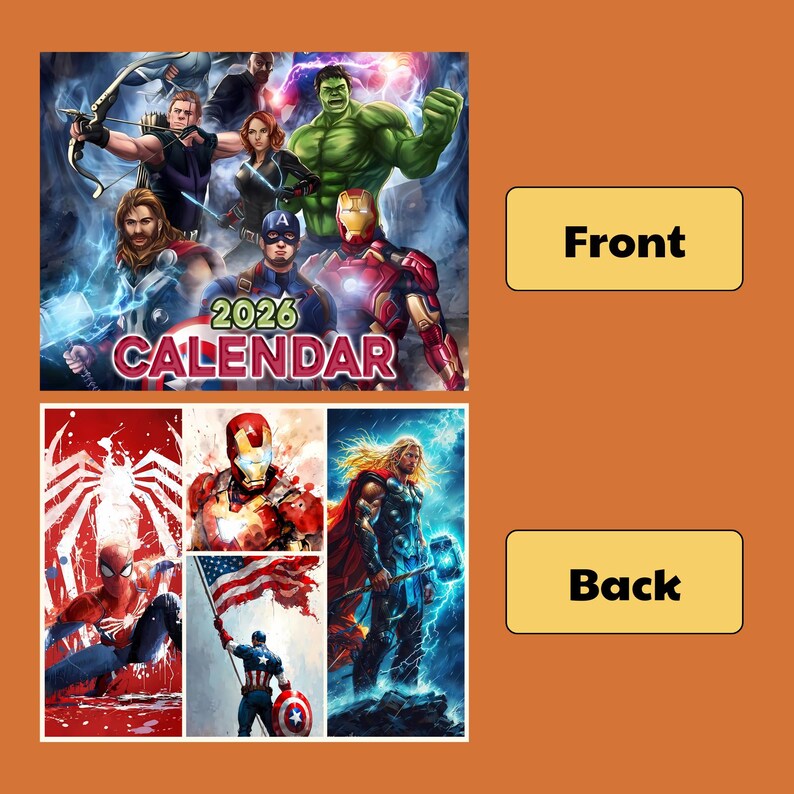 Super Hero Comic Art Calendar 2026, Unique Comic Book Themed Wall ...
