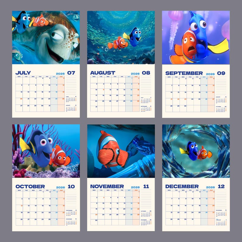 Disney Finding Nemo 2026 Wall Calendar, Friends and Office Decor, Gift ...