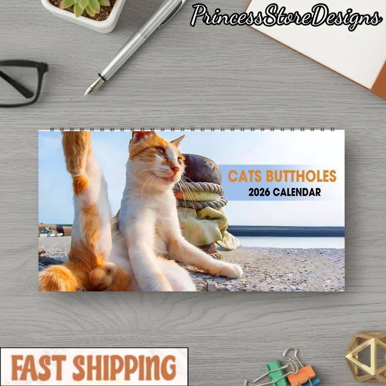 Funny Cat Butt Calendar 2026, Gag Gift for Cat Lovers, Office Gift ...