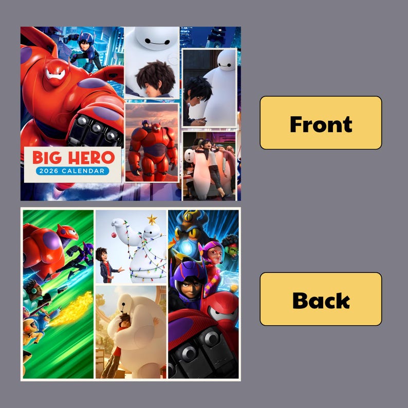 Disney Big Hero 6 2026 Wall Calendar, Superhero Wall Calendar, Disney ...