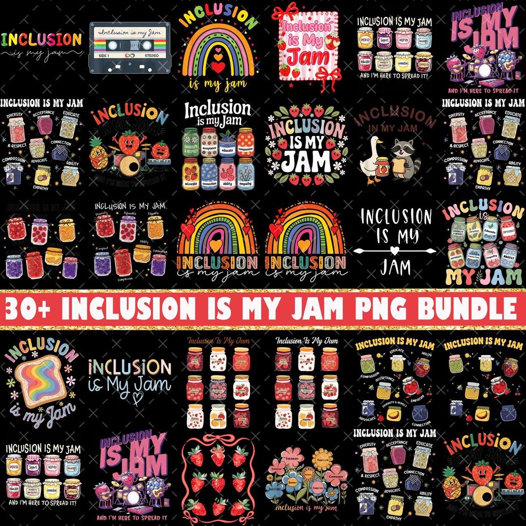30+ Inclusion is My Jam PNG Bundle , Autism Awareness Instant Download ...