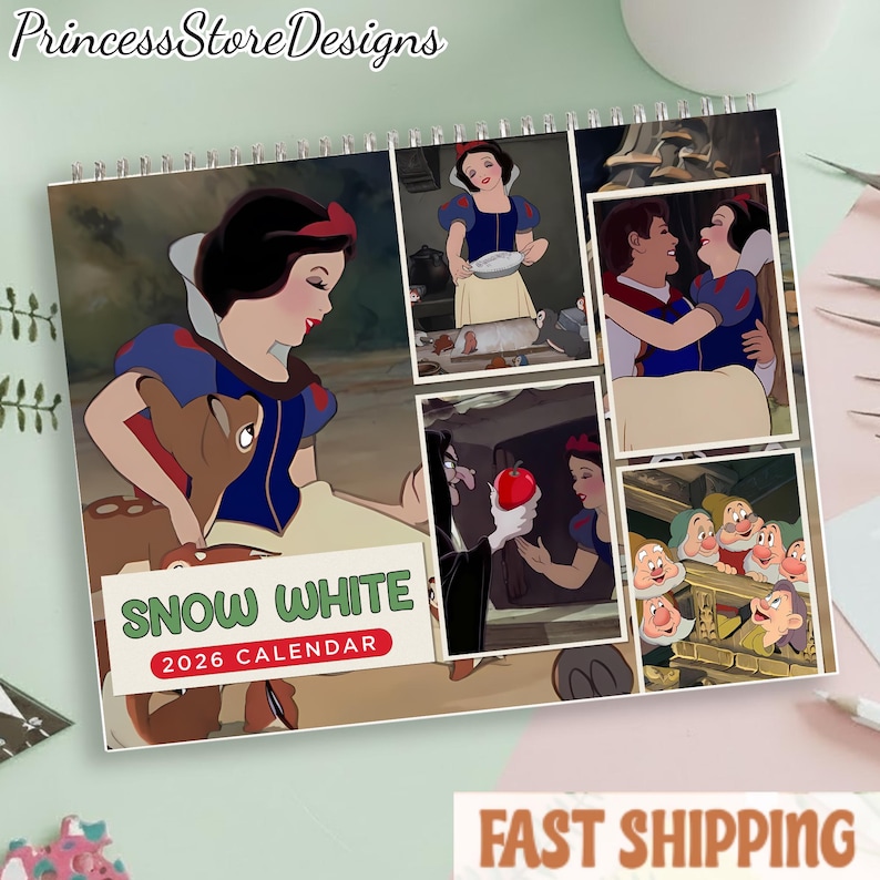 Snow White Wall Calendar 2026, Disney 2026 Planner Wall Calendar ...