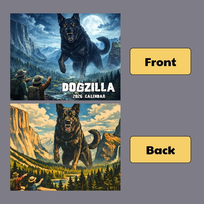 Dogzilla Calendar 2026, Dogzilla Wall Calendar, New Year Room Decor - Etsy