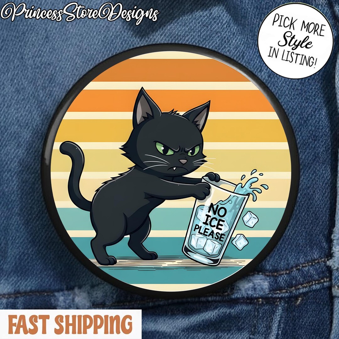 Anti ICE Pin, No ICE Please Black Cat Pin/magnet/sticker, Abolish ICE ...