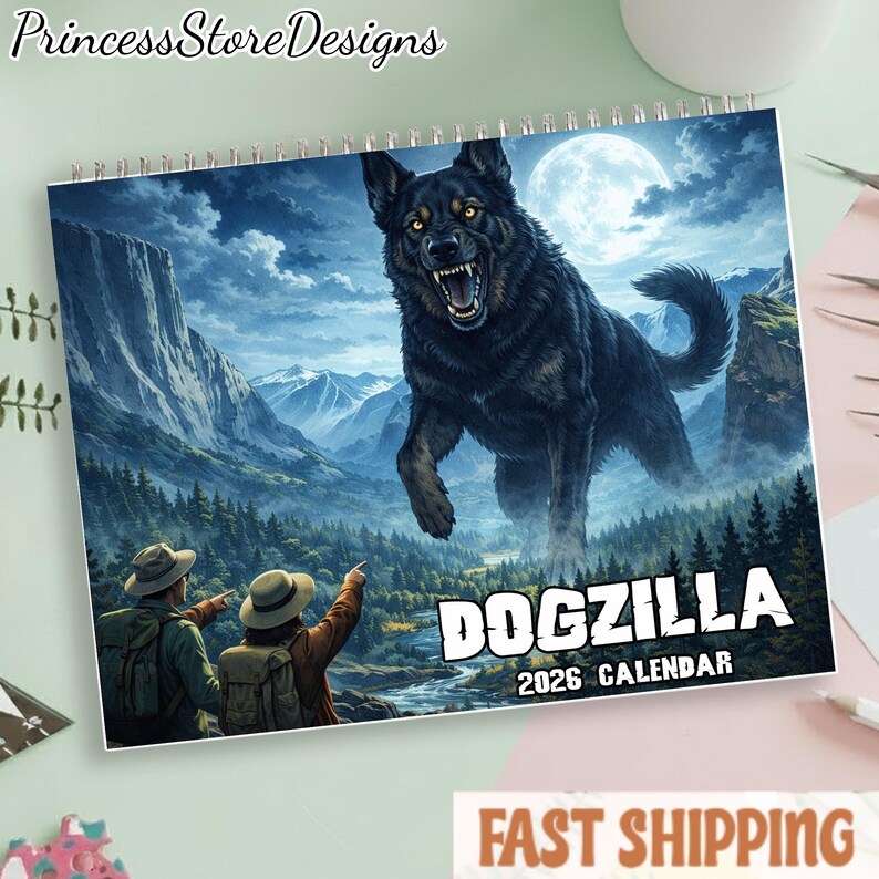 Dogzilla Calendar 2026, Dogzilla Wall Calendar, New Year Room Decor - Etsy