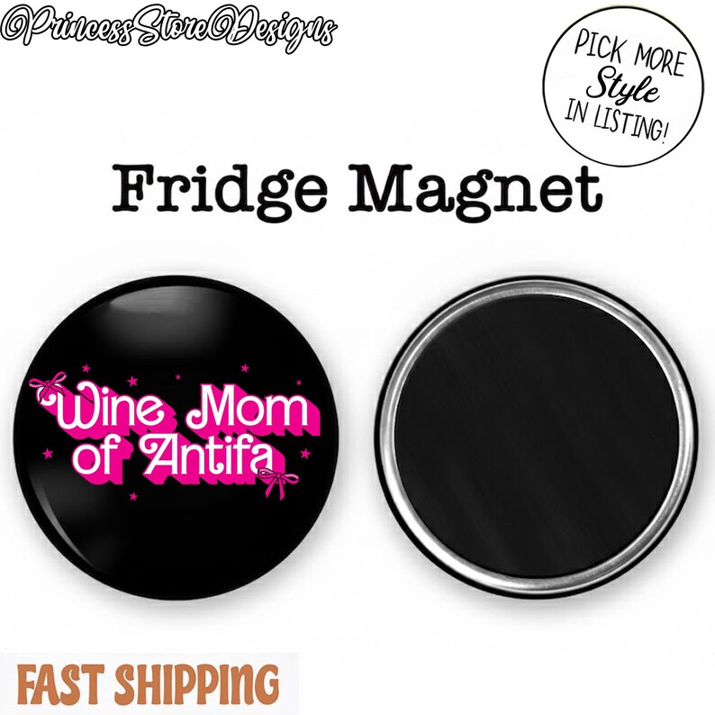 Wine Mom of Antifa Coquette Anti Trump Pin Buttons/magnet/sticker ...