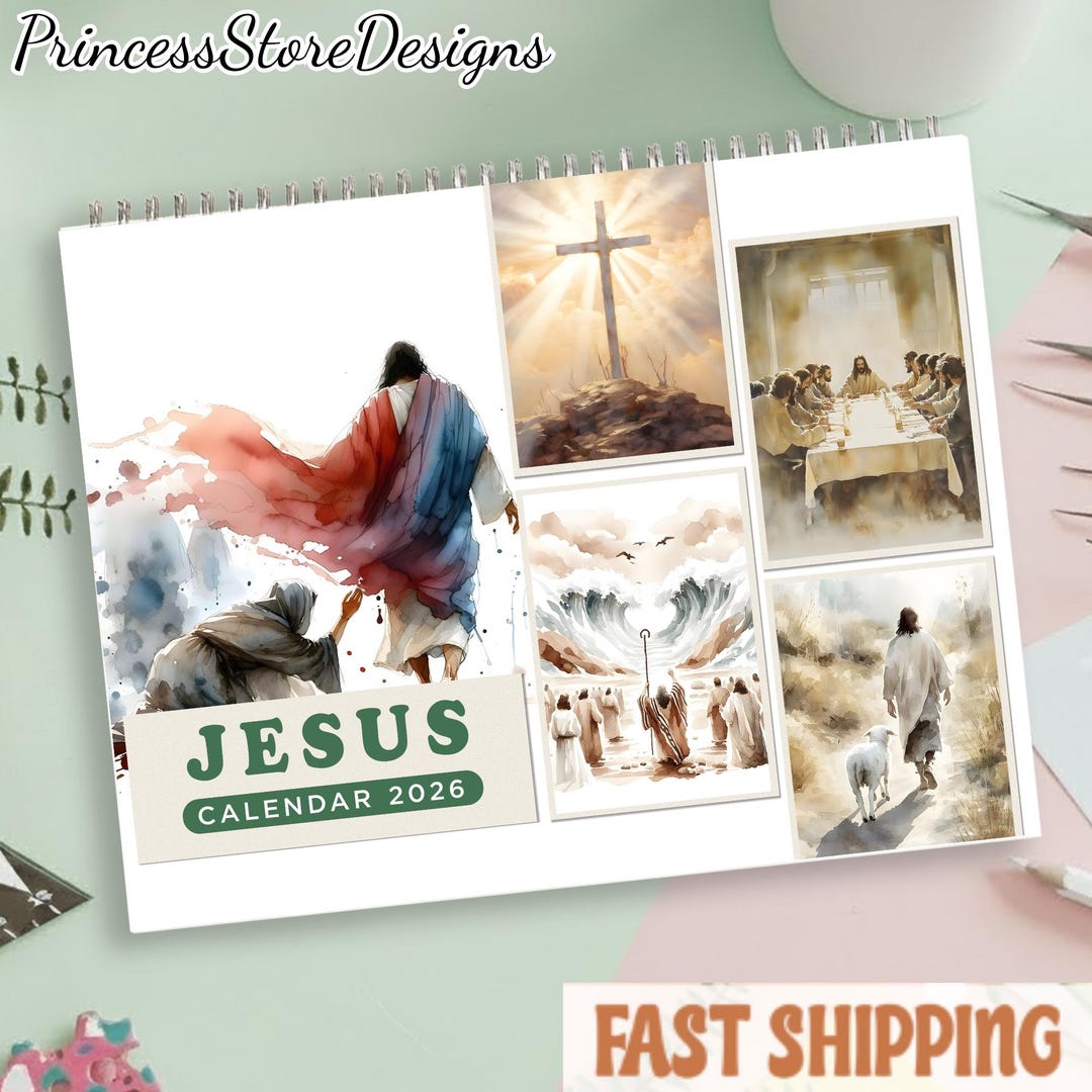 2026 Christian Wall Calendar, Jesus Art Calendar, Christian Calender ...