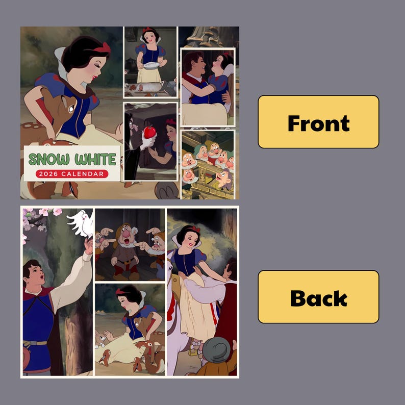 Snow White Wall Calendar 2026, Disney 2026 Planner Wall Calendar ...