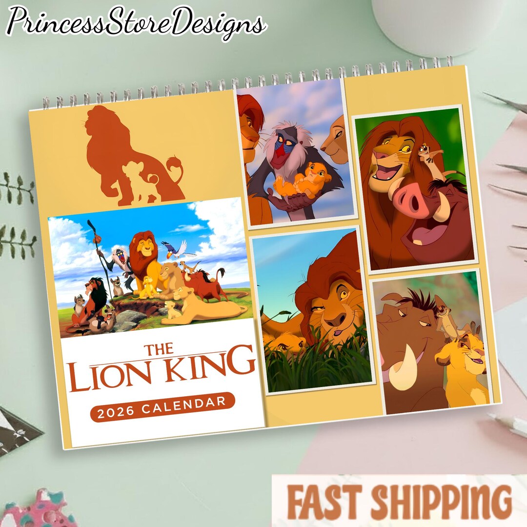 The Lion King 2026 Calendar, the Lion King Monthly Wall Calendar, 2026 ...