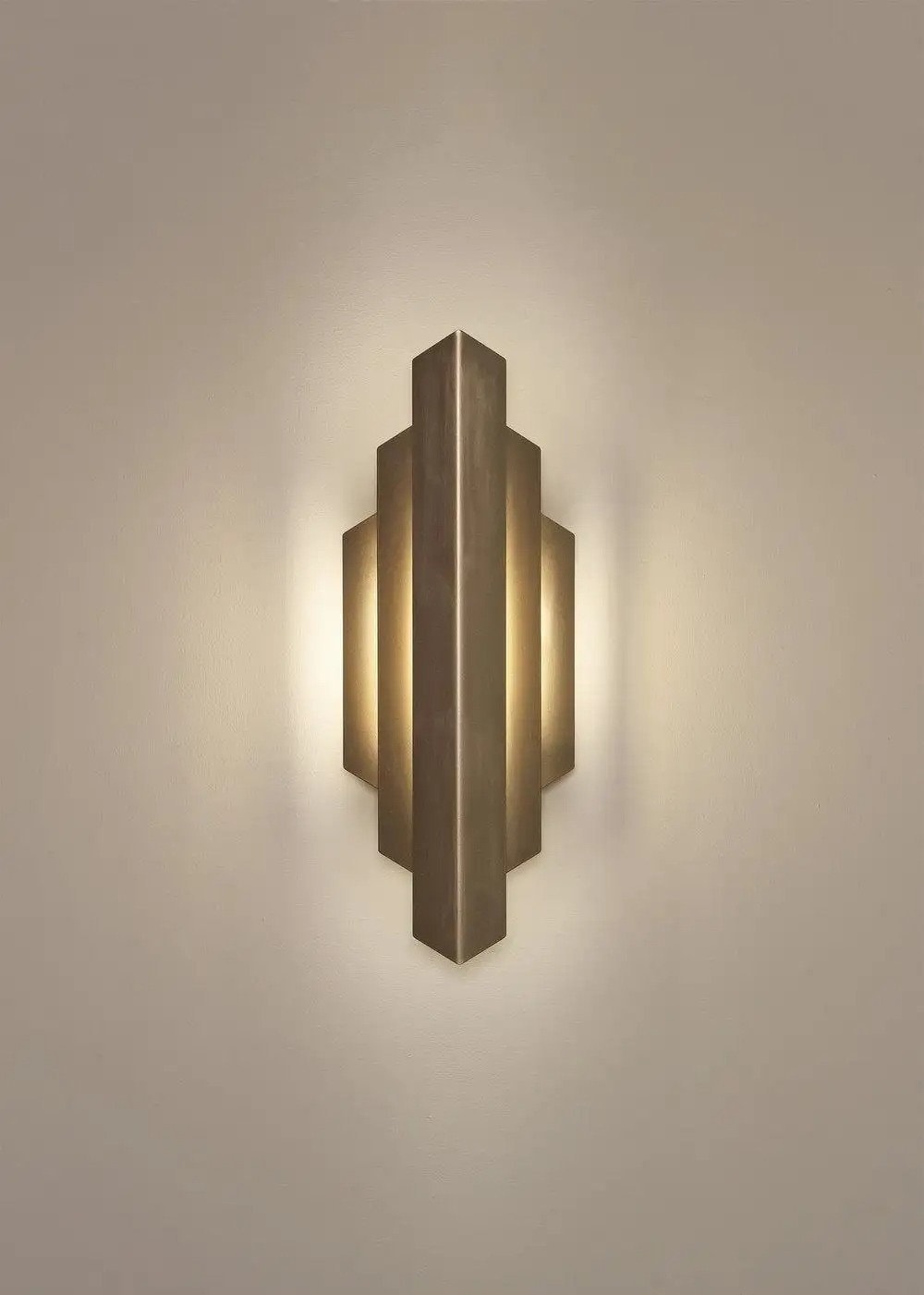 Handmade Brass Vertical Geometric Modern Wall Sconce Light - Etsy