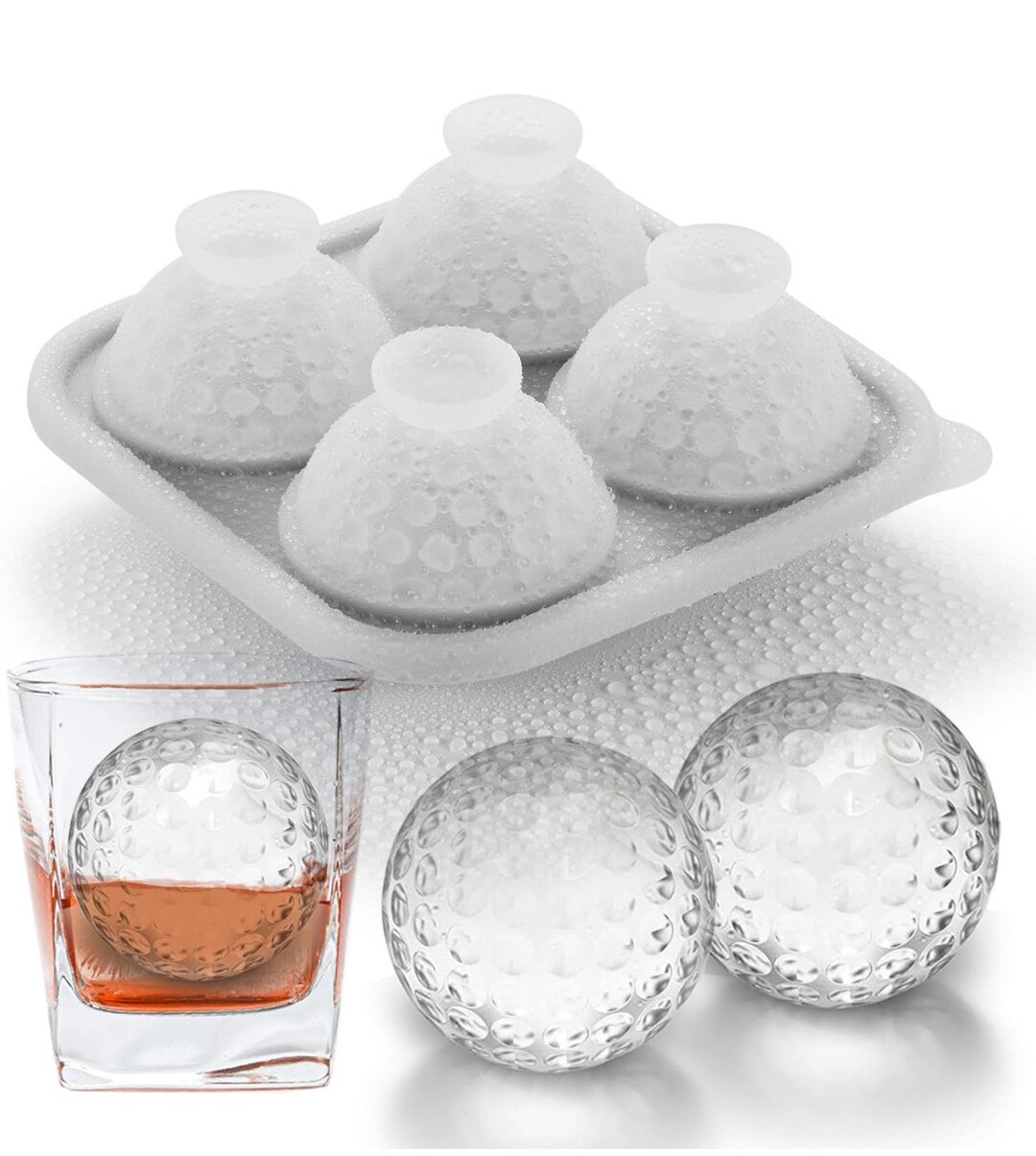 Golf Ball Ice Molds 3D Golf Ice Ball Tray, Large Golf Silicone Fun ...