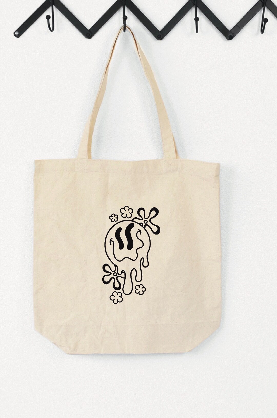 Melting Smiley Face Droopy Smiley Face Tote Bag Canvas Tote Bag TB-172 ...