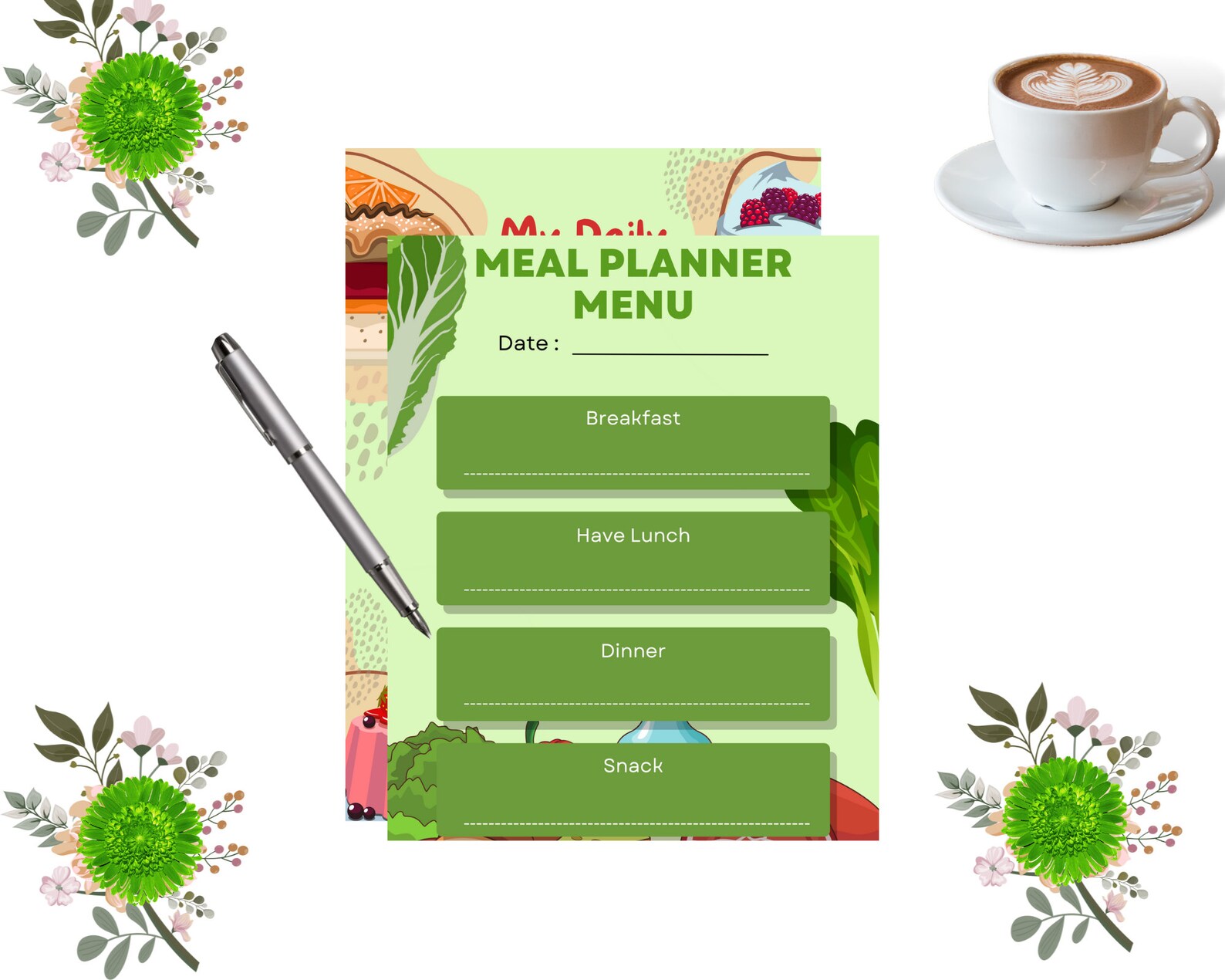 Printable Menu Planner Menu Planner Printable Menu | Etsy