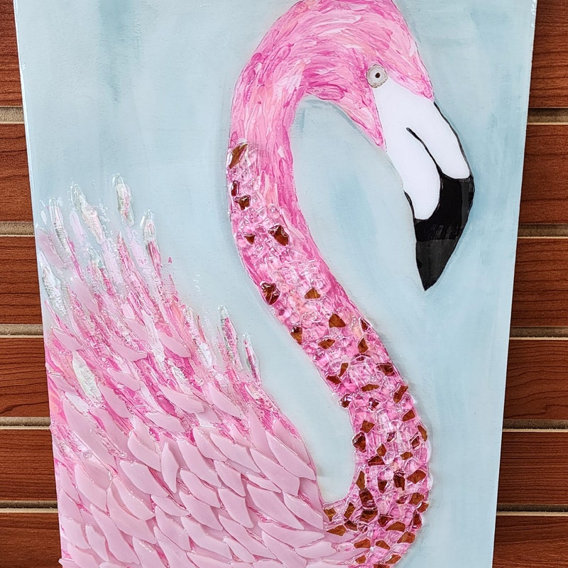 Flamingo Glass Art - Etsy