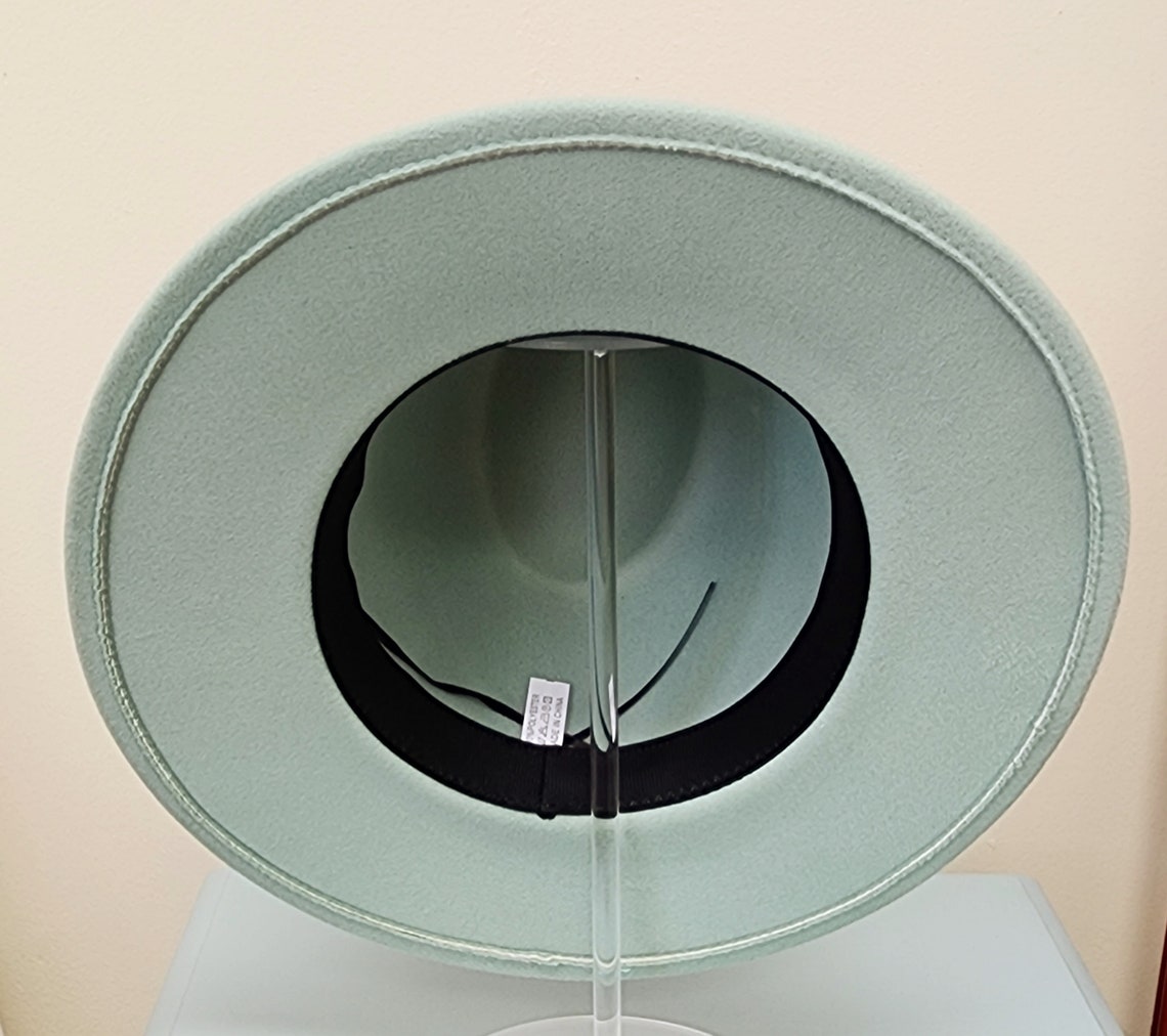 Hand Burned Asymmetrical Fedora Hat Paisley Adjustable Drawstring W ...