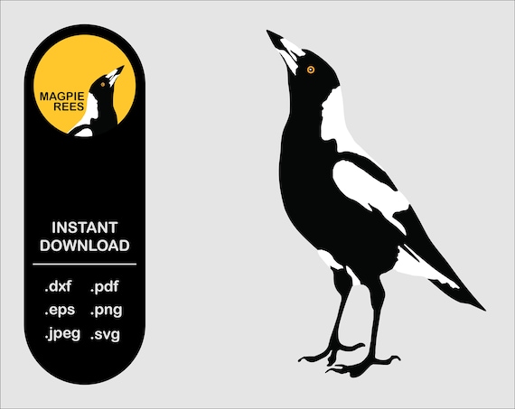 Magpie Instant Digital Download .dxf .eps .jpeg .pdf .png - Etsy Australia