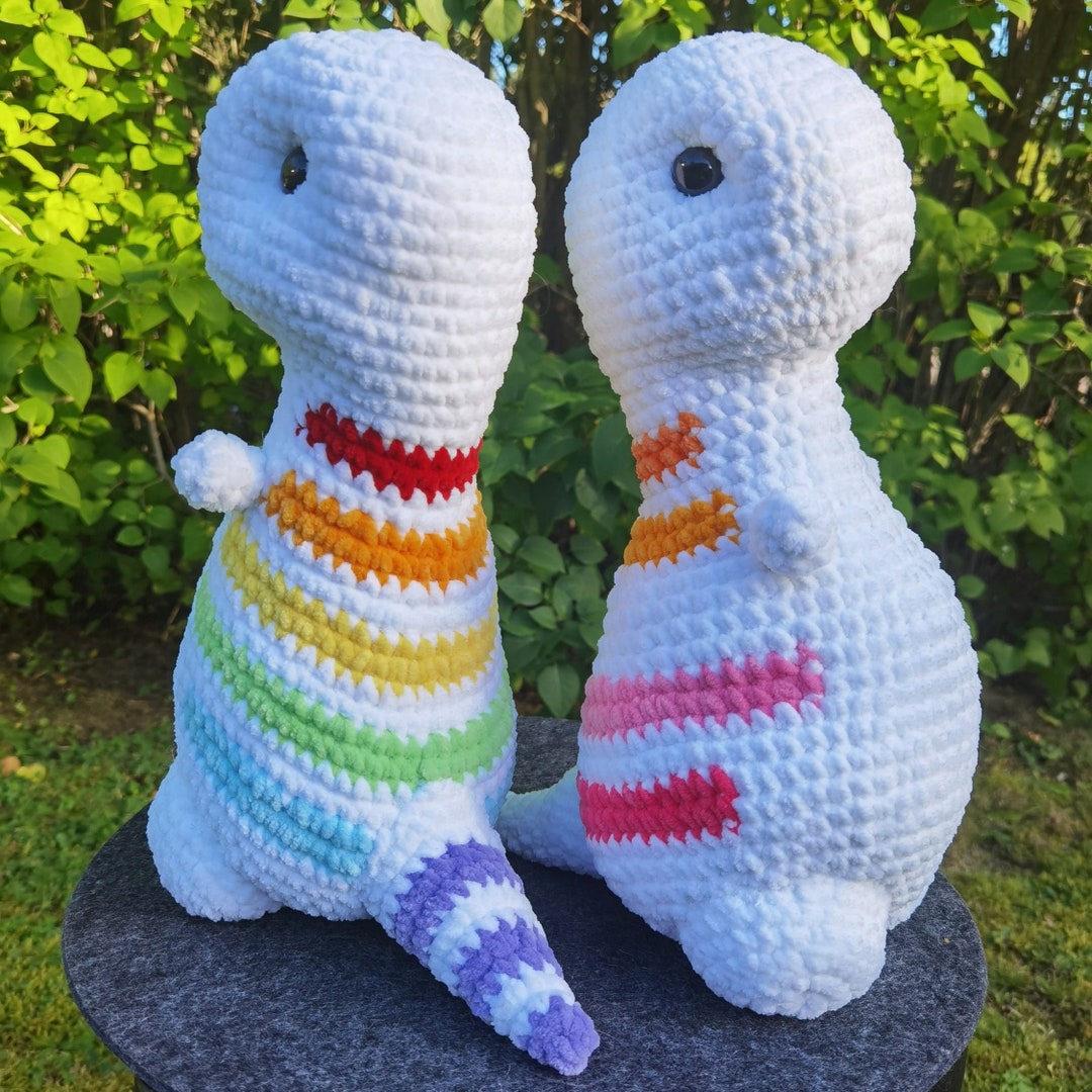 Pride Flag Dinosaurs | Cute Chunky LGBTQ+ Handmade Crochet Plushie ...