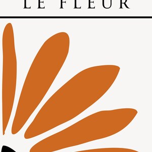 Le Fleur Terracotta Abstract Flower Digital Wall Art, Abstract Le Fleur ...