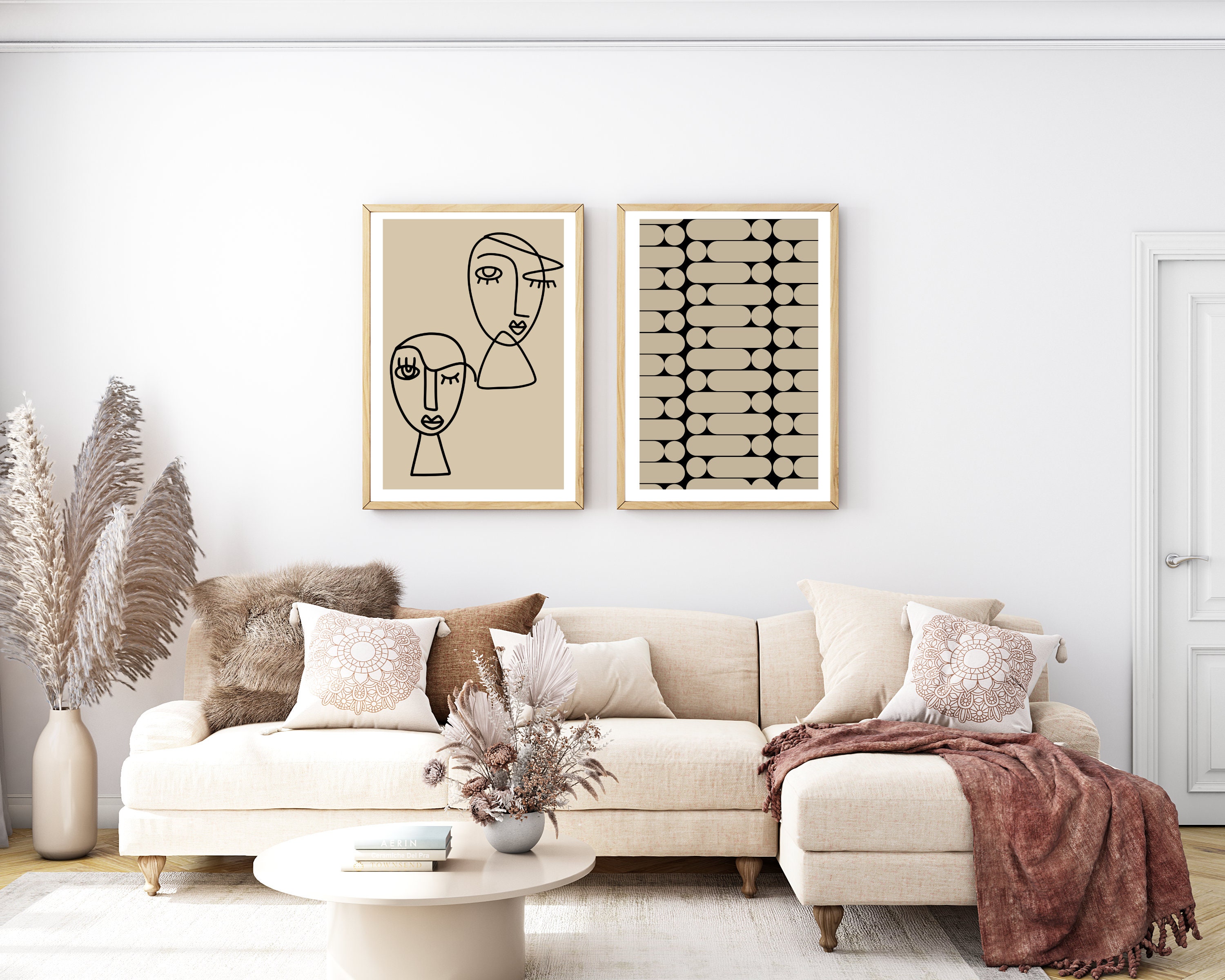 Modern Abstract Faces Digital Wall Art | Modern Faces Printable Art. - Etsy