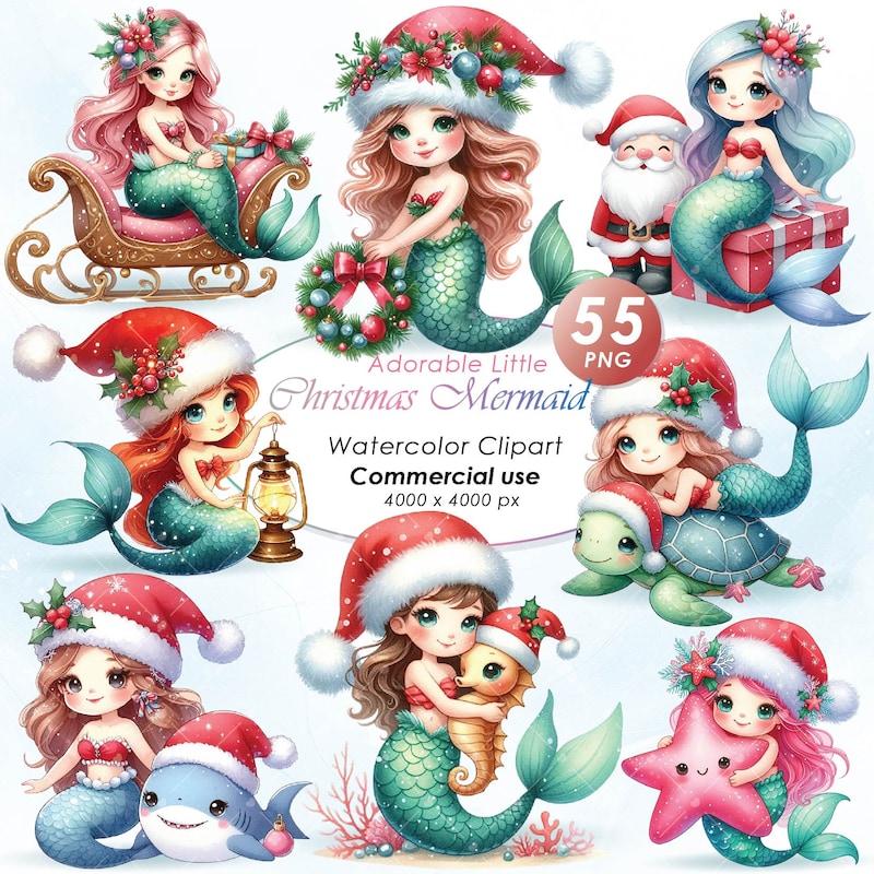 Christmas Mermaid - Etsy