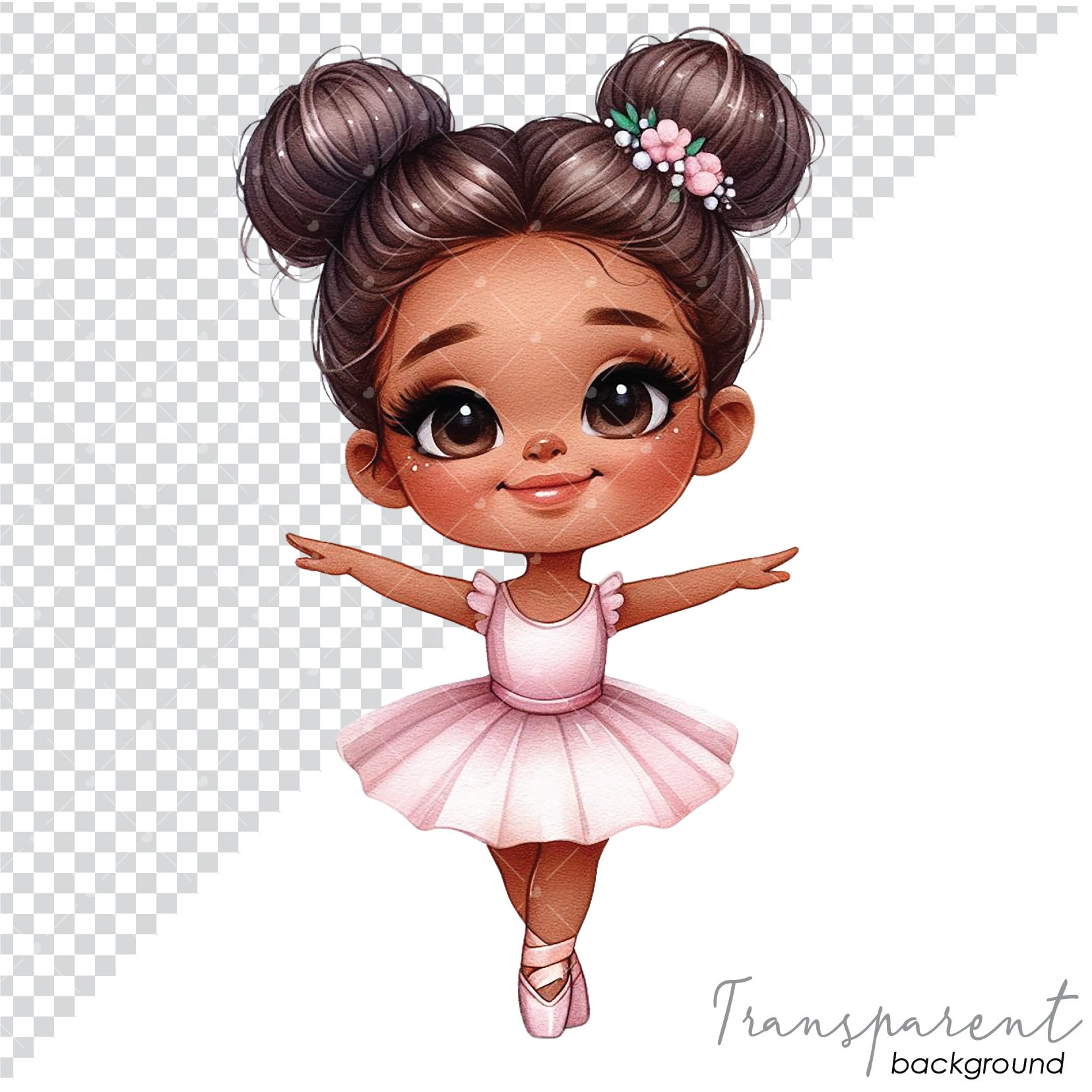 Adorable Ballerina Girls Clipart, Watercolor Ballerina Girls ...