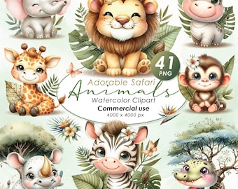 Adorable Little Woodland Animals Clipart, Watercolor Woodland Animals ...